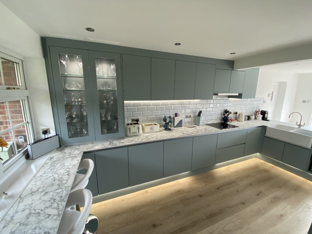 Bespoke True Handleless - Fjord Green - Grand Design Kitchens & Bedrooms